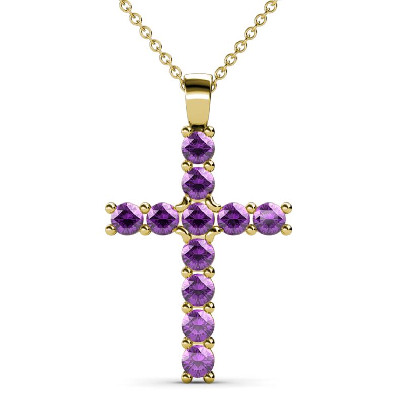 Elihu Amethyst Cross Pendant - Amethyst Cross Pendant 0.77 ct tw in 14K ...